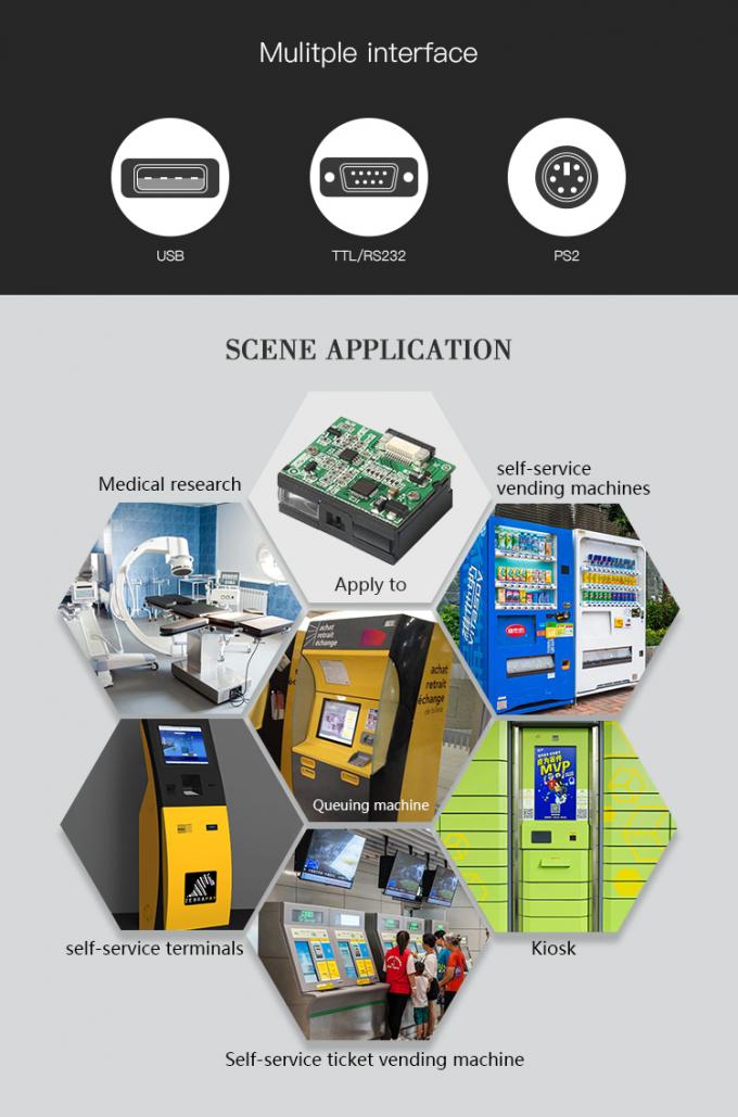 Android 5.1 PDA Ccd Scanner Module , Portable Barcode Reader Module Embedded scan engine