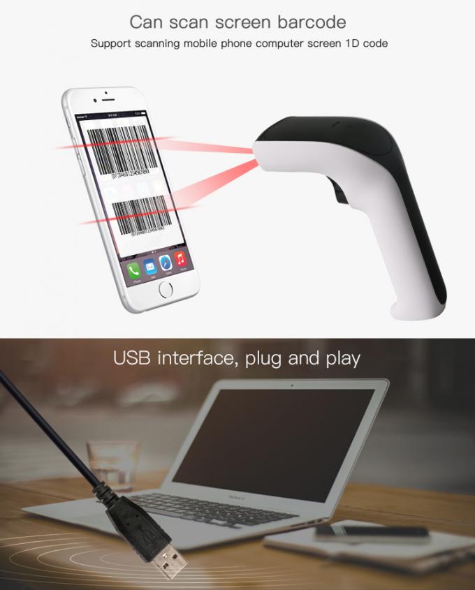 Bluetooth Wireless 2.4G Barcode Scanner 2D qr code reader with charging ...