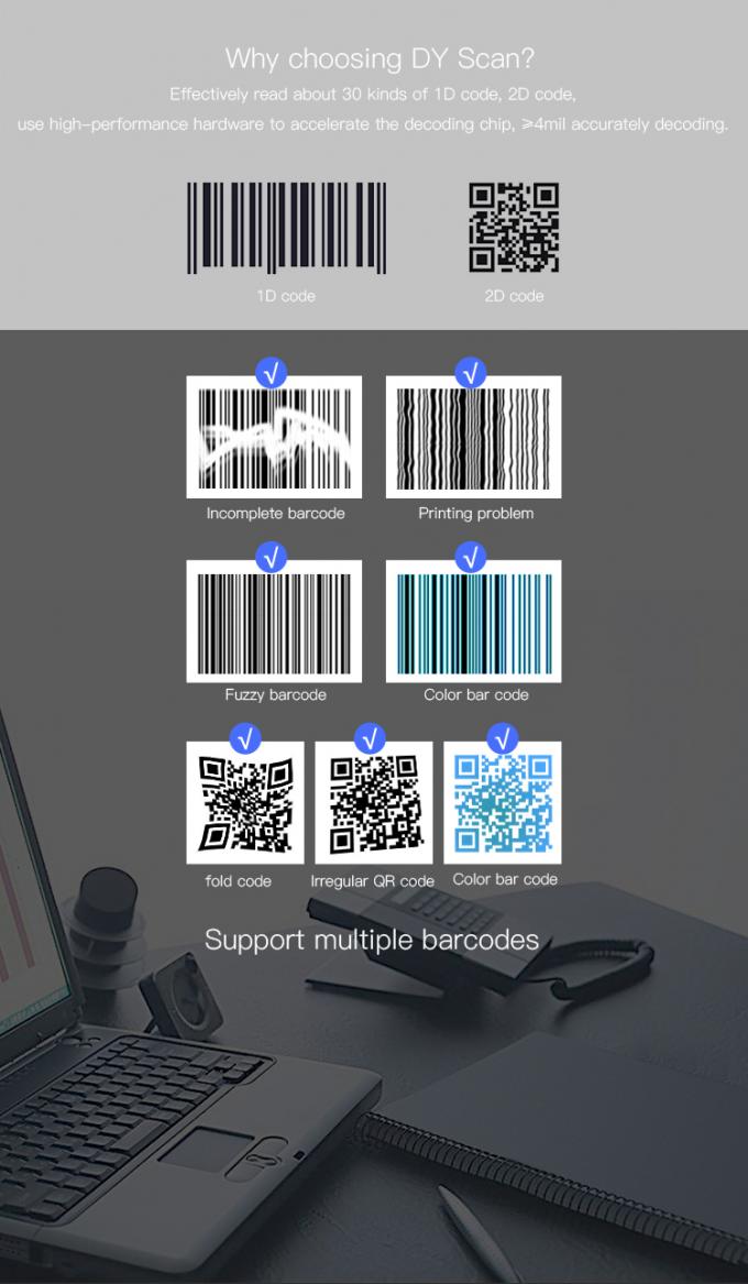 RS485 Wiegand 2D Qr Code Embedded Barcode Scanner For Kiosk Solution DP7610