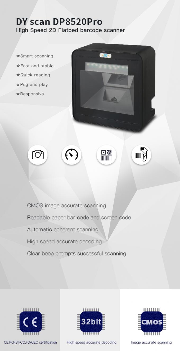 32 Bit CPU CMOS Desktop Barcode Scanner