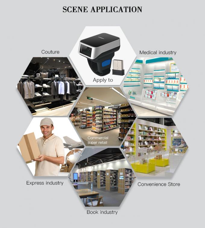 OEM 32 Bit CMOS Wireless QR Code Scanner Mini LED 2d Ring Type Barcode ...