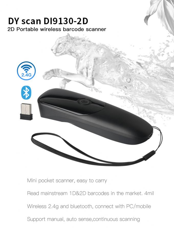 Handheld USB Mini 2D Wireless Bluetooth Barcode Scanner Trigger / Auto ...