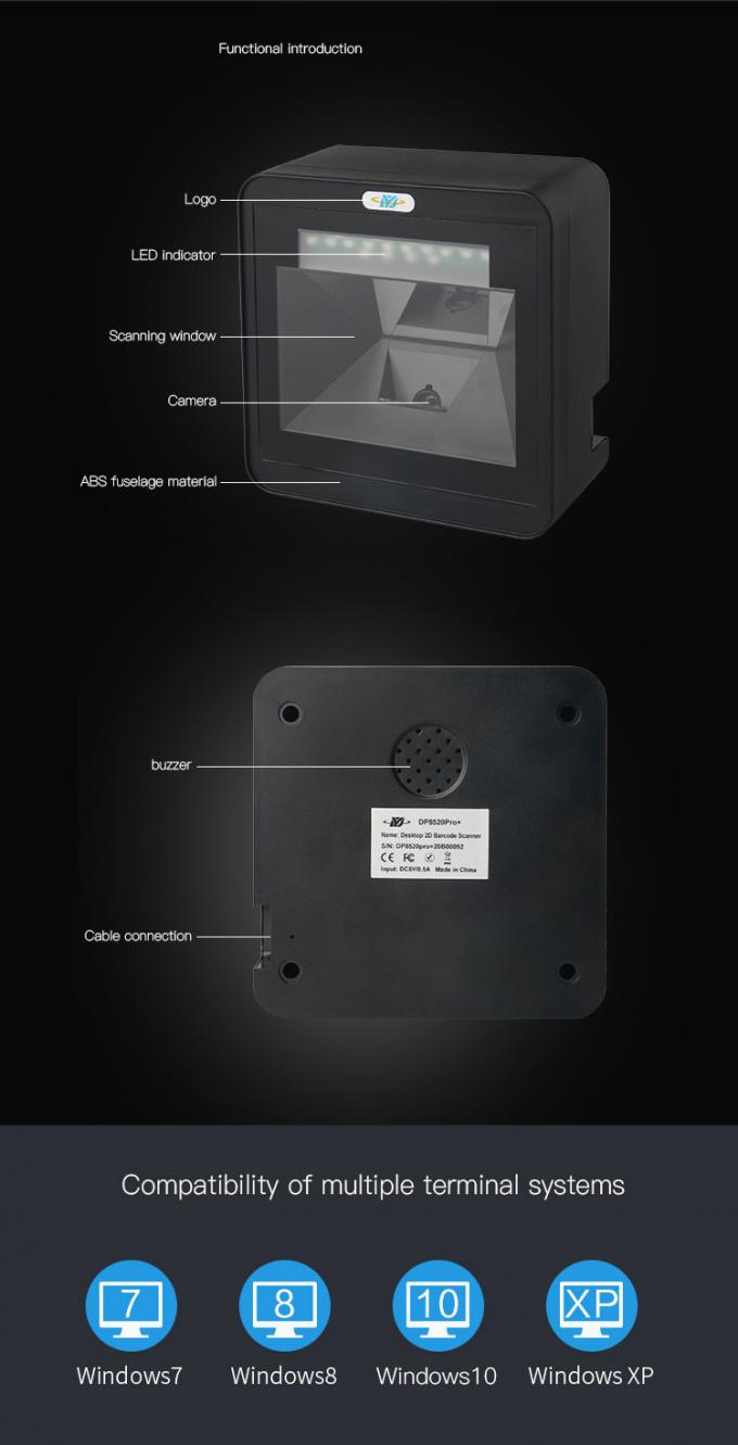 Durable USB QR Code Scanner Desktop Barcode Scanner For Business DP8520PRO
