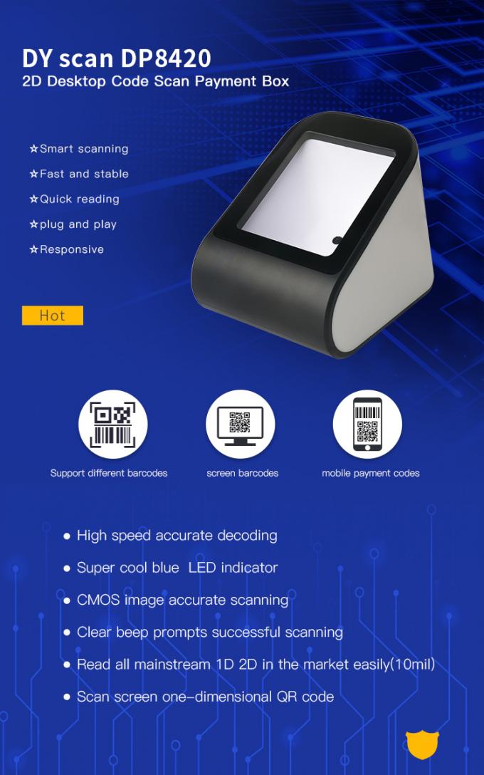 2D NFC paymnt box QR code CMOS Scan Type Automatic Barcode Scanner DP8420