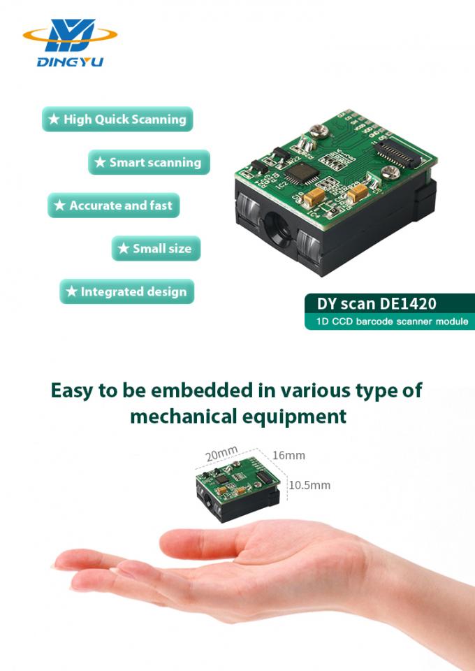 Small Size Good Quality 1D Linear CCD Barcode Module BarCode Decoder DE1420