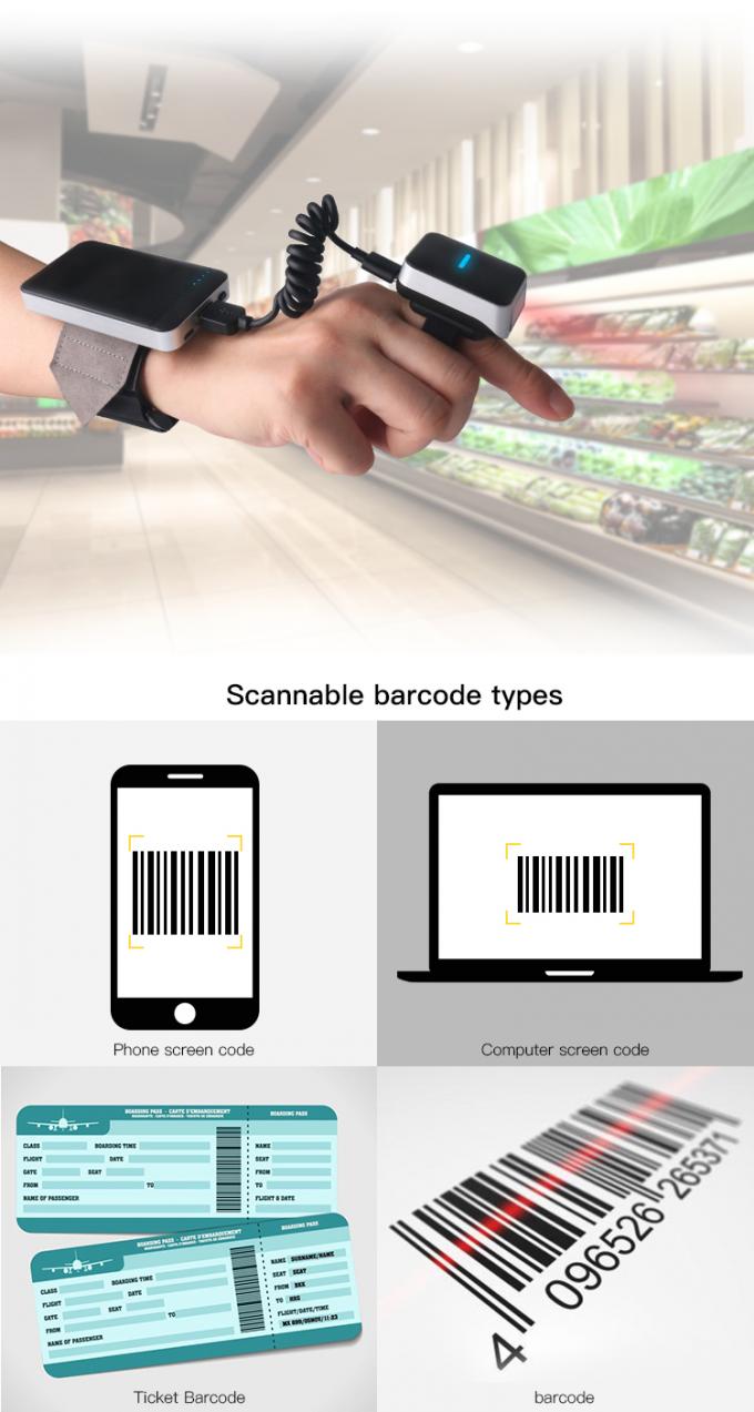 OEM 32 Bit CMOS Wireless QR Code Scanner Mini LED 2d Ring Type Barcode ...