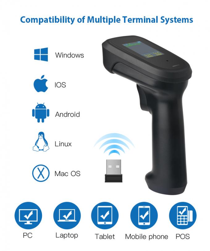 CMOS Handheld QR Code Scanner Android Barcode Scanning Gun 35CM/S With ...
