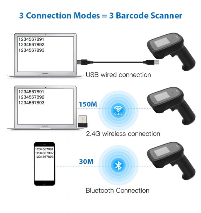 CMOS Handheld QR Code Scanner Android Barcode Scanning Gun 35CM/S With ...