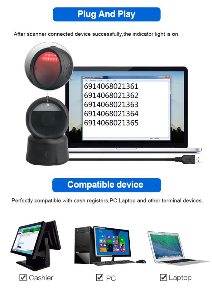 Most popular 1D/2D platform barcode scanner desktop bar code reader for ...